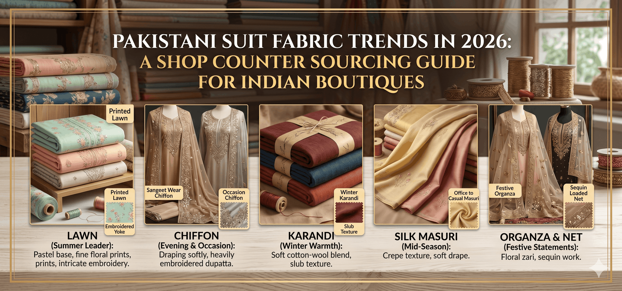 Pakistani Suit Fabric 2026: Lawn, Chiffon, Embroidered Buys