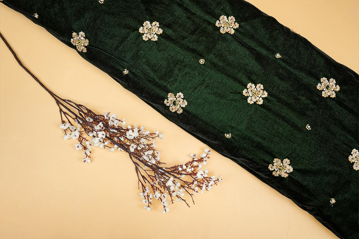 Buy Velvet Embroidery Fabric Online | Paras Gallery Fabrics