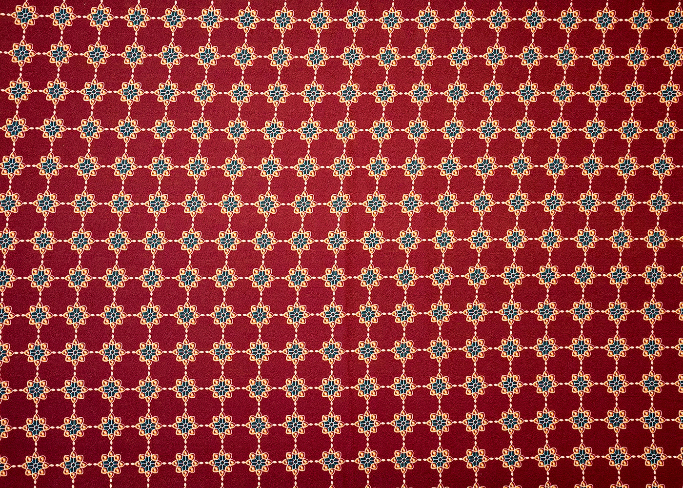 Maroon Cotton Fabric with Allover Jaal Pattern 13865