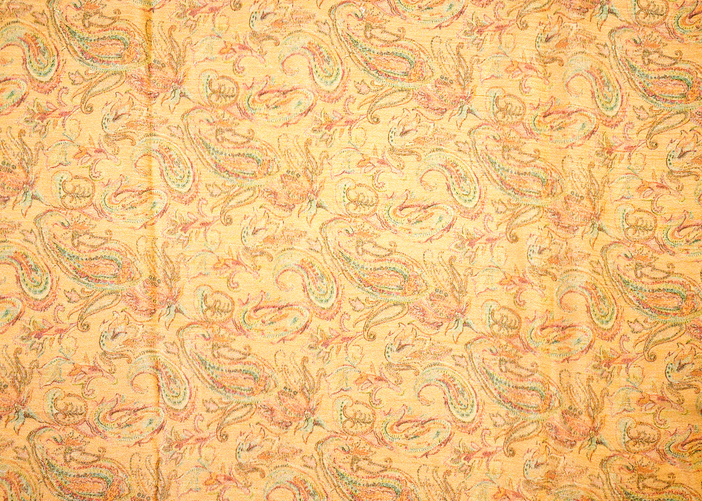 Beige Crushed Tissue Fabric with Allover Paisley Print and Lurex Threa