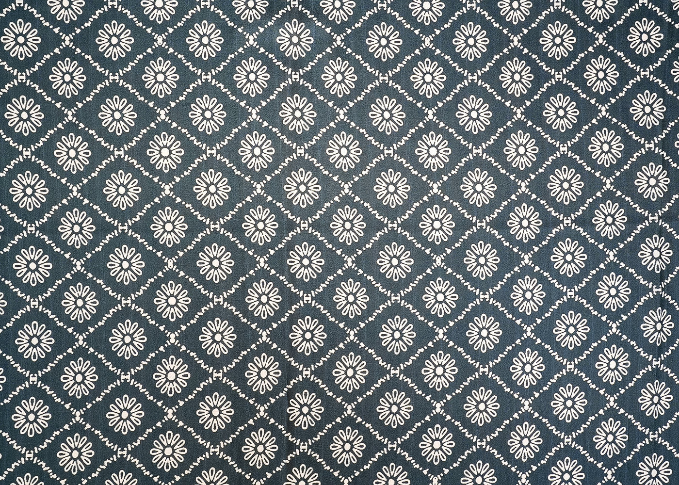 Stone Blue Muslin Fabric with Allover Traditional Pattern 14080