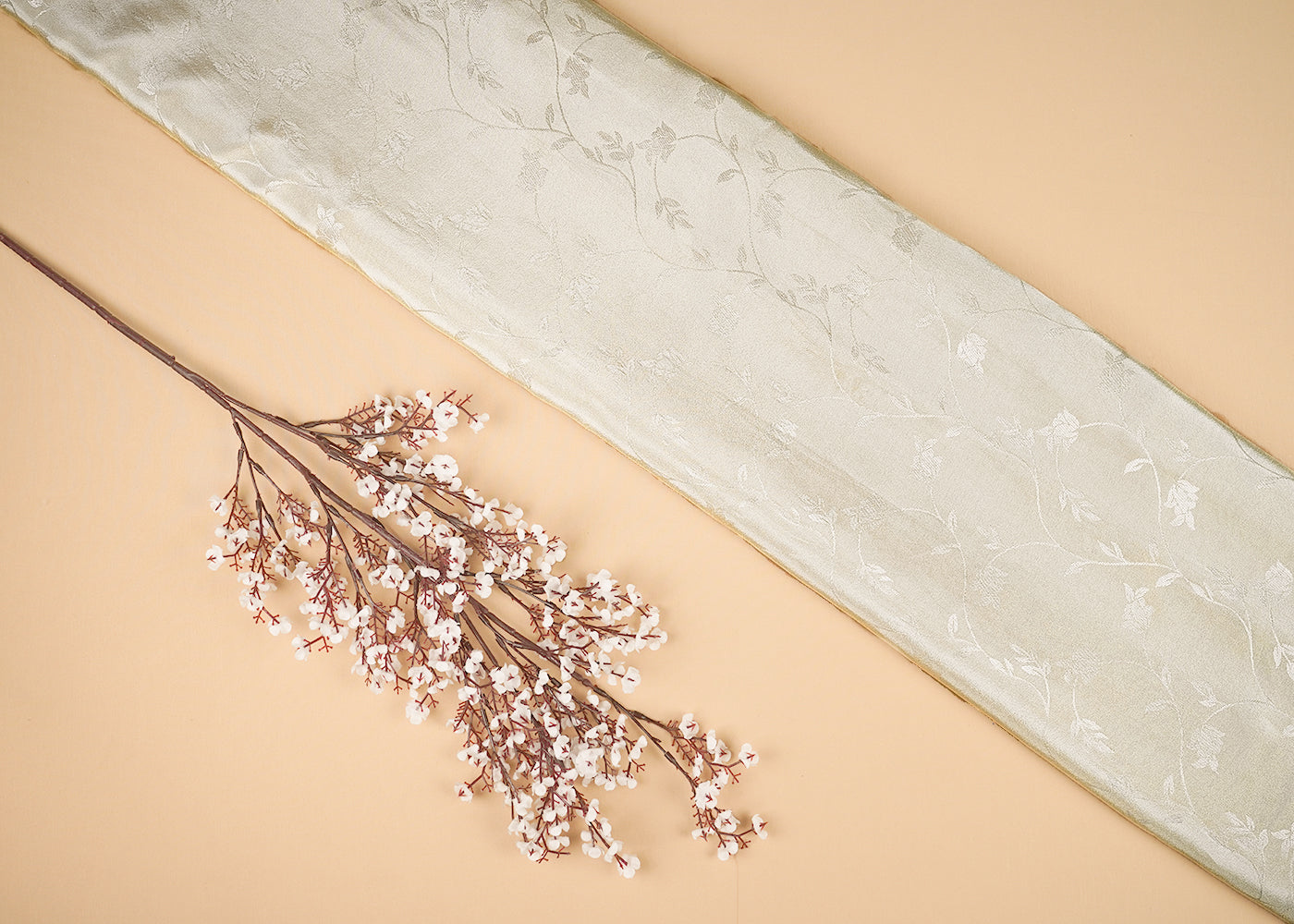 White Tissue With All Over Self Work 20349 | parasgalleryfabrics.com