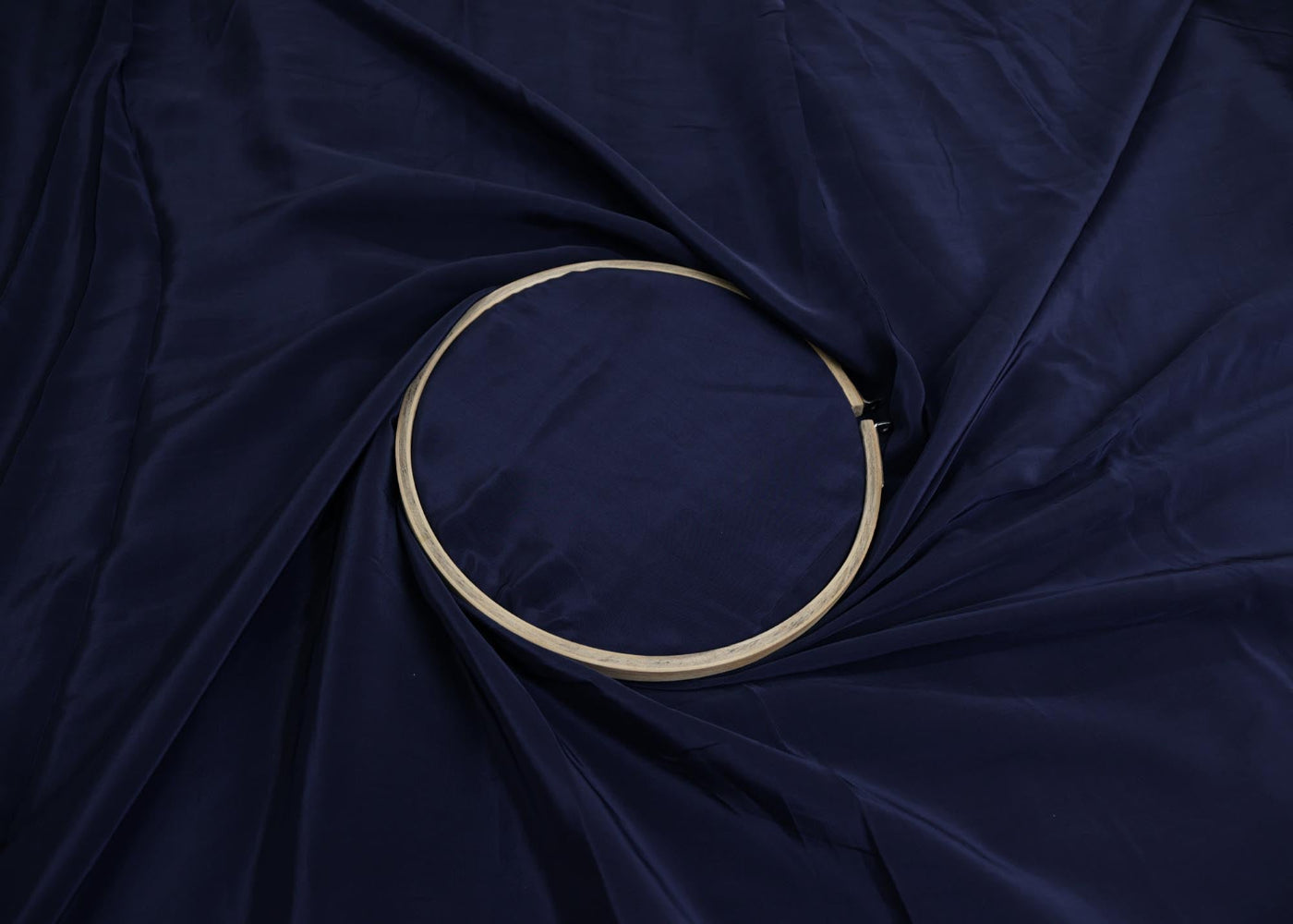 Dark Blue Coloured Plain Crepe Fabric | 9528(23)