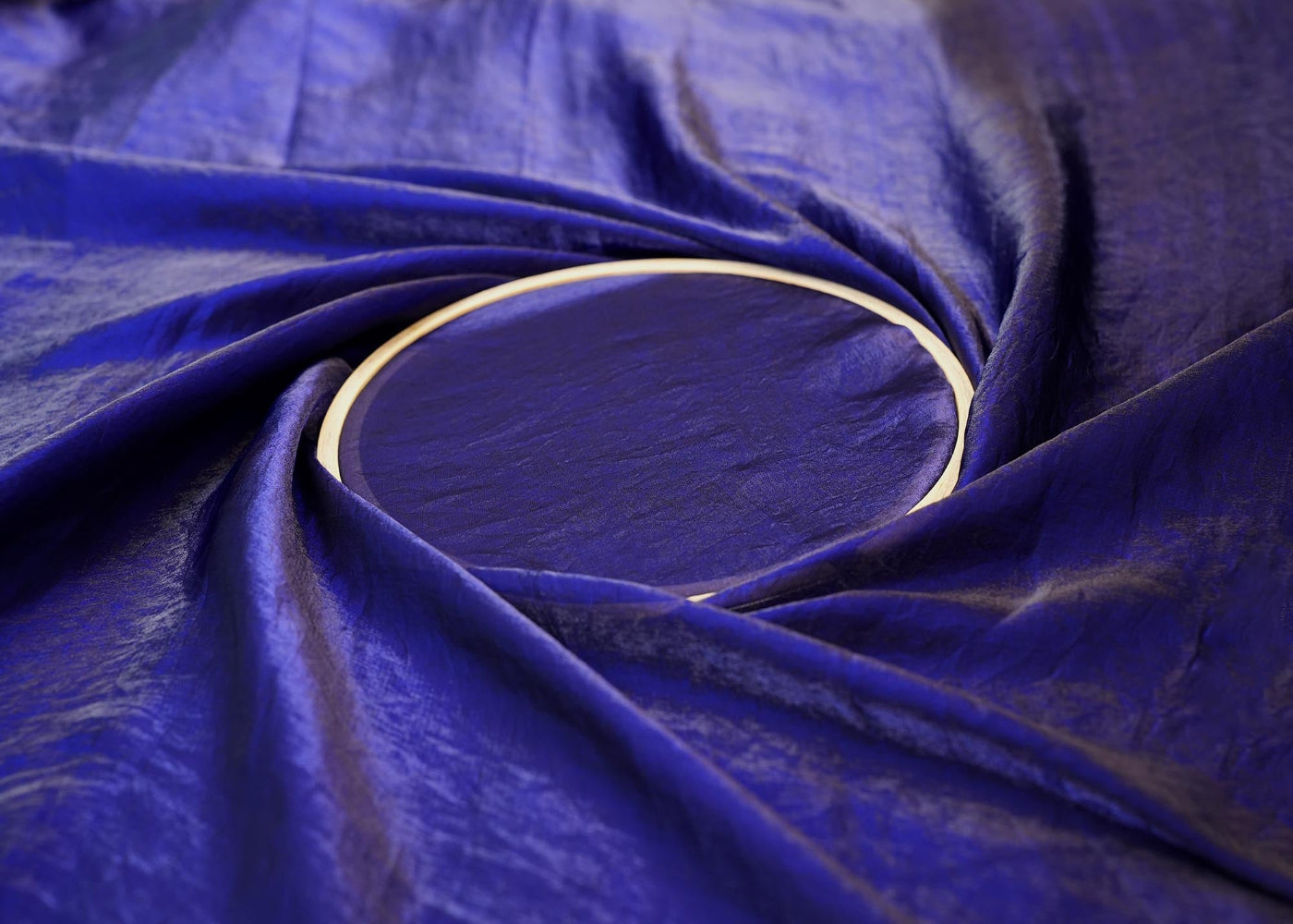 Navy blue coloured diamond tissue fabric