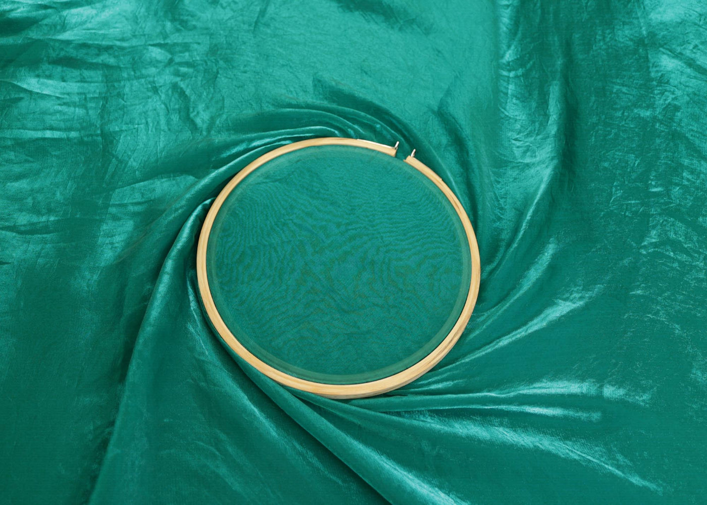 Rama Green Coloured Diamond Tissue Fabric 9651(14)